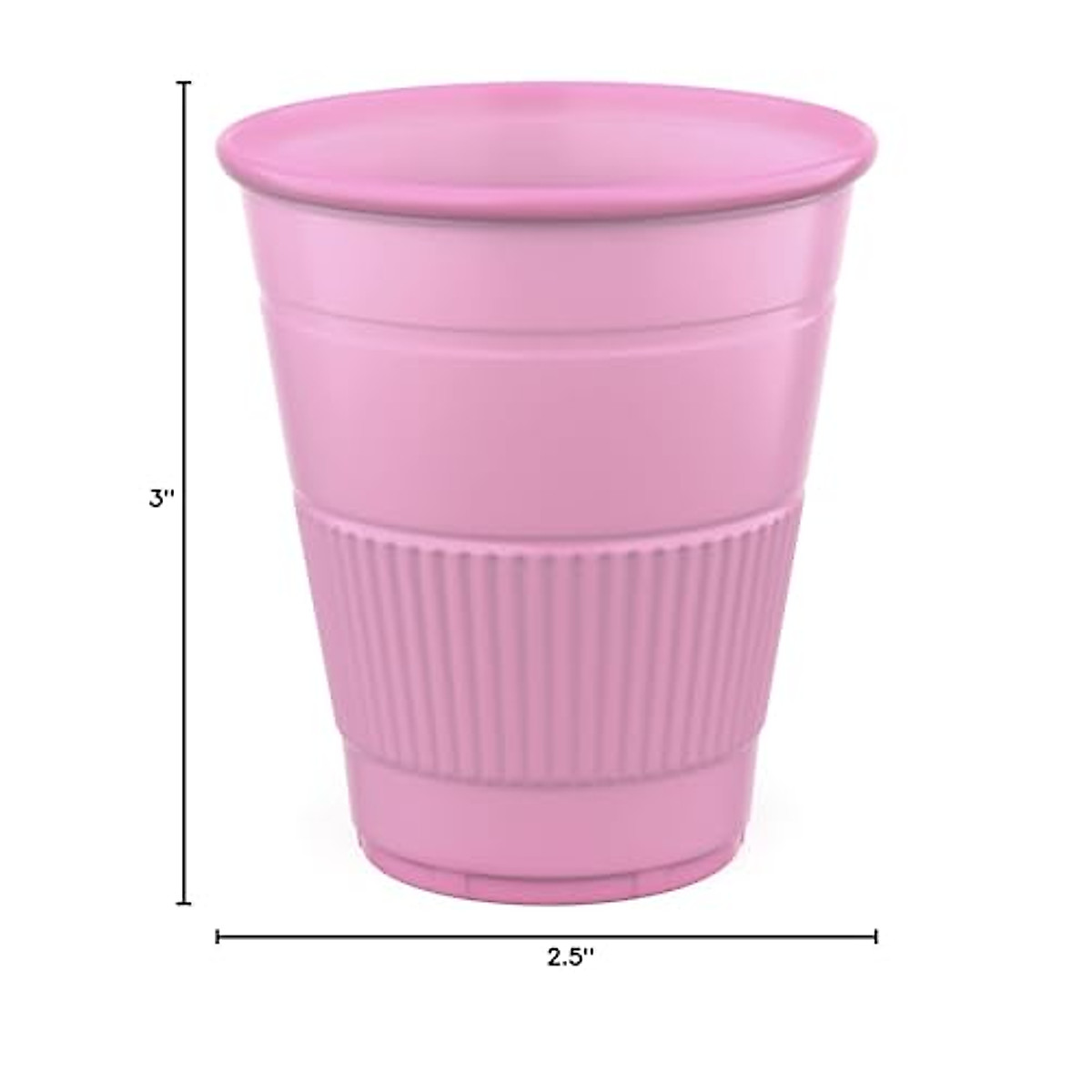 Pruvade Disposable Cups | 50 Pack | 5 oz Plastic Cups, Small Bathroom Cups Perfect as Medicine, Water, Rinsing, Mouthwash Cups, Party Cups, Dental Cups, Multicolor Cups for Kids | Pink Cups