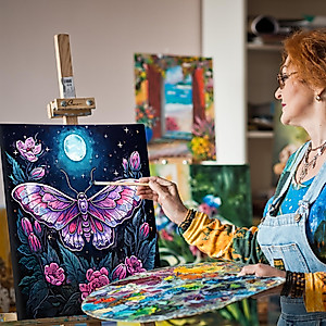 PHOENIX Black Stretched Canvas, 11x14 Inch/4 Pack - 3/4 Inch Profile, 8 Oz Quadruple Gesso Primed 100% Cotton Blank Black Canvases for Acrylic, Oil, Tempera, Metallic, Neon Painting & Crafts