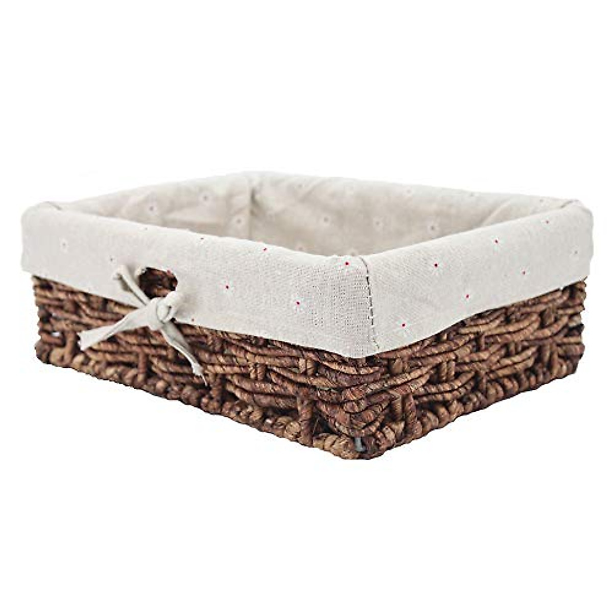 Kingwillow, Storage Basket, Natural Corn leaves Storage Bins,Rectangular Basket,Arts and Crafts.