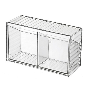 HomeSoGood Cotton Swab Storage Box,Transparent Bathroom Holder Canisters, Wall Mounted Makeup Organizer for Cotton Balls, Cotton Pad