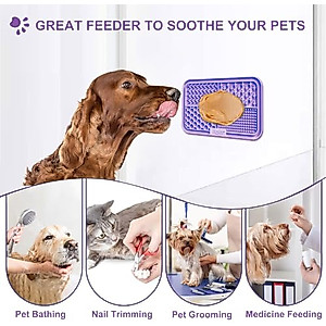 Azyh Licking Mat for Dogs & Cats 2 Pack, Slow Feeder Lick Pat for Large Dogs and Puppies, Anxiety Relief Dog Toys Feeding Mat for Butter Yogurt Peanut, Pets Bathing Grooming Training Mat (9.9'' × 6'')