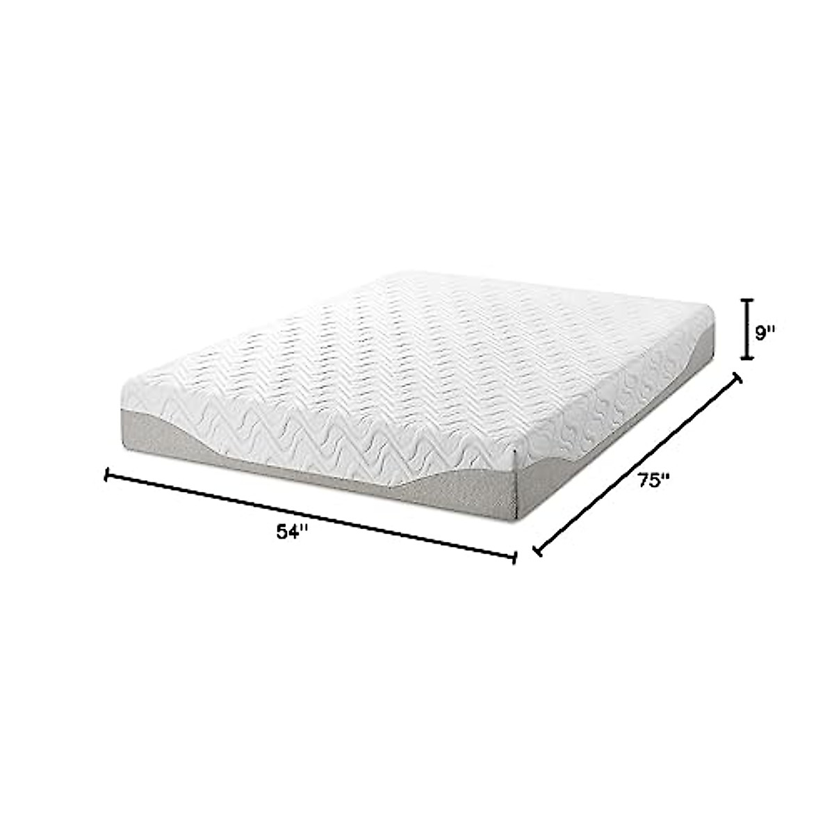 Best Price Mattress 9" Gel Infused Memory Foam Mattress, Full, White