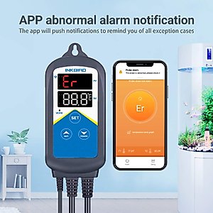 Inkbird ITC-306A WiFi Temperature Controller, Wi-Fi Aquarium Thermostat Heater Controller 120V~1200W Temperature Control with Two Probes only for Heater Aquarium Breeding Reptiles Hatching.