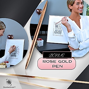 Framed Rose Gold 60th Birthday Decorations Sign Poster for Girl - 60 Birthday Gift 12"x16" Guest Party Favors Book Alternative – With Pen & Wall Hanger – Great 60 Years Old Gifts for Womens