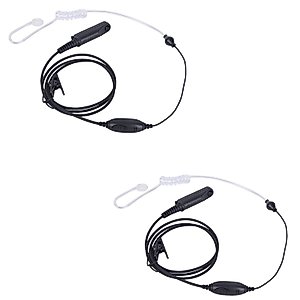 Pdflie Uv9r Accessories Headset Earpiece 1 Wire Acoustic Tube Ear Piece Compatible with Baofeng uv 9r pro Plus v2 gmrs xr 9g gt-3wp a58 a58s bf 9700 R760 5s(2Pack)