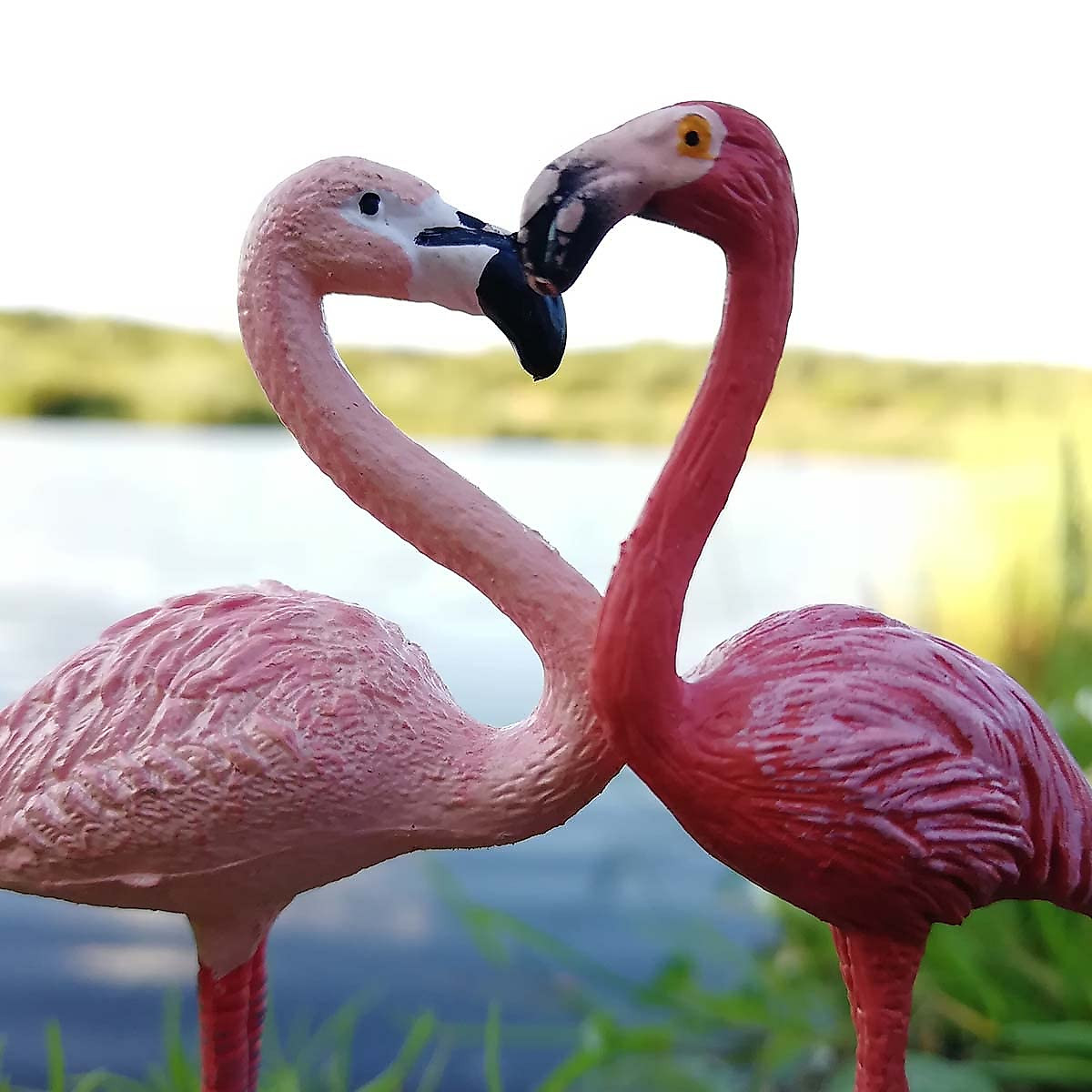 COYKA – Zoo Animals – Toy Flamingo – Animals Action Figures - Red Pink - 2 pcs