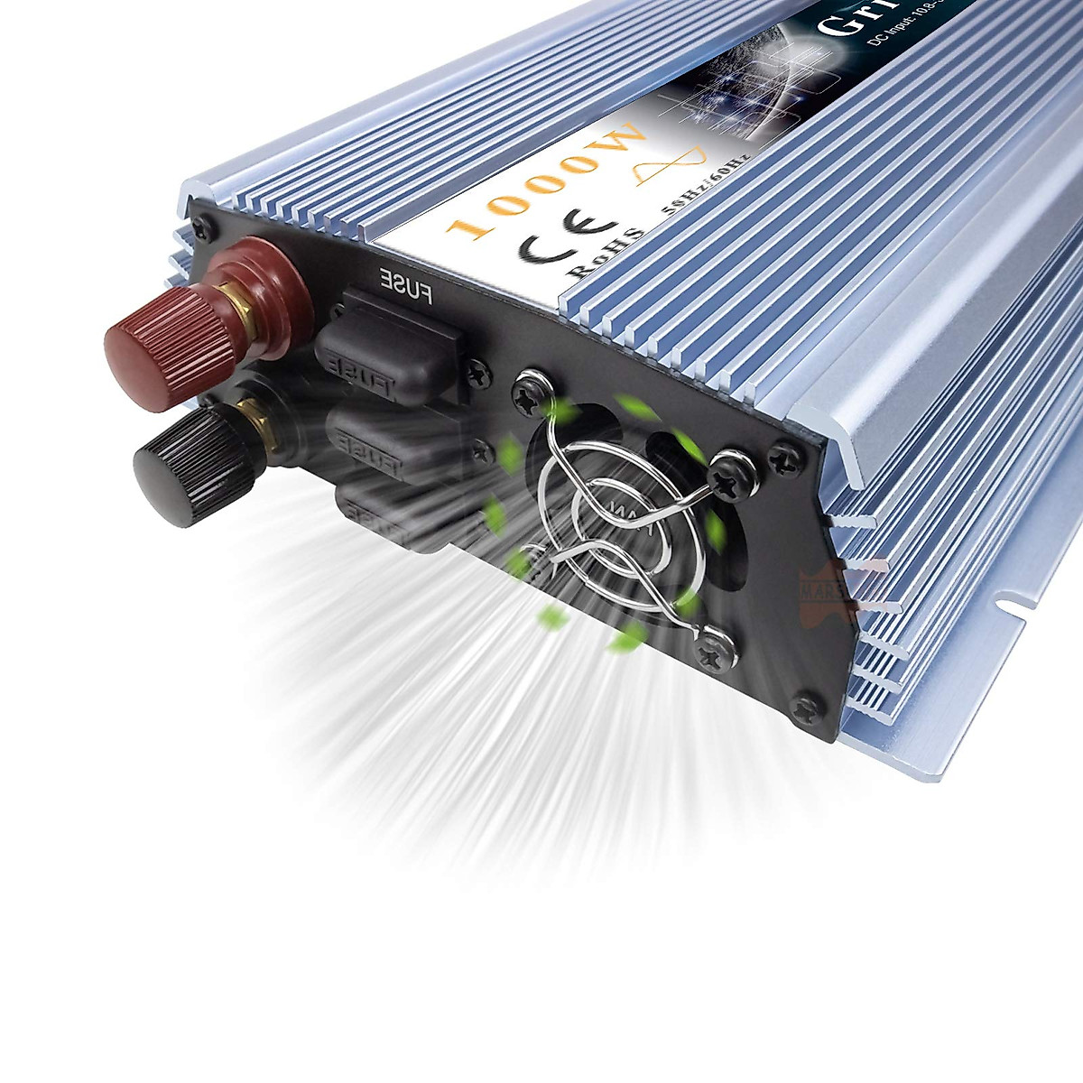 Marsrock 1000W Grid Tie Solar Inverter, 20-50V DC to AC 120V Pure Sine Wave Inverter for 1000-1200W 24V, 30V, 36V PV Module(AC120V Blue)