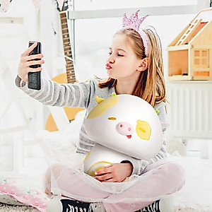 Mewaii Squishy Cloud-Like Softness, Trending Kawaii Lemon Cow Mushroom Plush Pillow, A Must-Have Collectible for Young Adults, Perfect for Kids, Toddlers Girls, Stuffed Animal Decor (8")