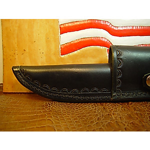 Black Leather Knife Sheath, Made to Fit a Ka Bar Marine Fighter Knife