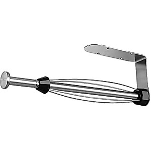 Paper Towel Holder Under Cabinet with Damping Effect, Brushed Nickel Single Hand Operable Self-Adhesive or Drilled Under Counter Paper Towel Holder Wall Mount for Kitchen Bathroom - Silver