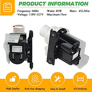 137221600 134051200 Washer Drain Pump by Techecook (365-DAYS WARRANTY) - Replacement for Kenmore Frigidaire Washing Machine - Replacement Part 137108100, 137151800, AP5684706, 134740500, PS7783938