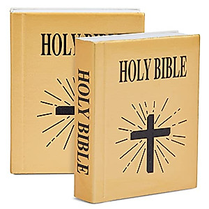 Juvale Bible Keychains - 12-Pack Mini Bible Keychain, Jesus Keychain, Miniature Holy Bible, Religious Keyrings, Religious Favors for Baptism, Church, Communion, English, Gold, 1.4 x 3.3 x 0.5 Inches