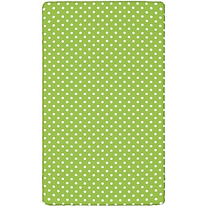 Polka Dots Themed Fitted Crib Sheet,Standard Crib Mattress Fitted Sheet Ultra Soft Material-Crib Mattress Sheet or Toddler Bed Sheet,28“ x52“,Lime Green and White