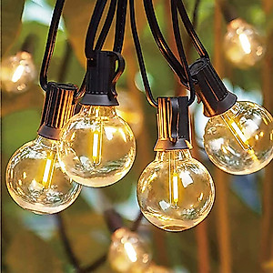 CHYSUPER G40 Replacement Bulbs, 25 Pack Clear Globe G40 Led Bulbs for Outdoor String Lights, G40 Bulbs E12 Candelabra Base fit Patio Porch Party Cafe Bistro Decor - Warm White