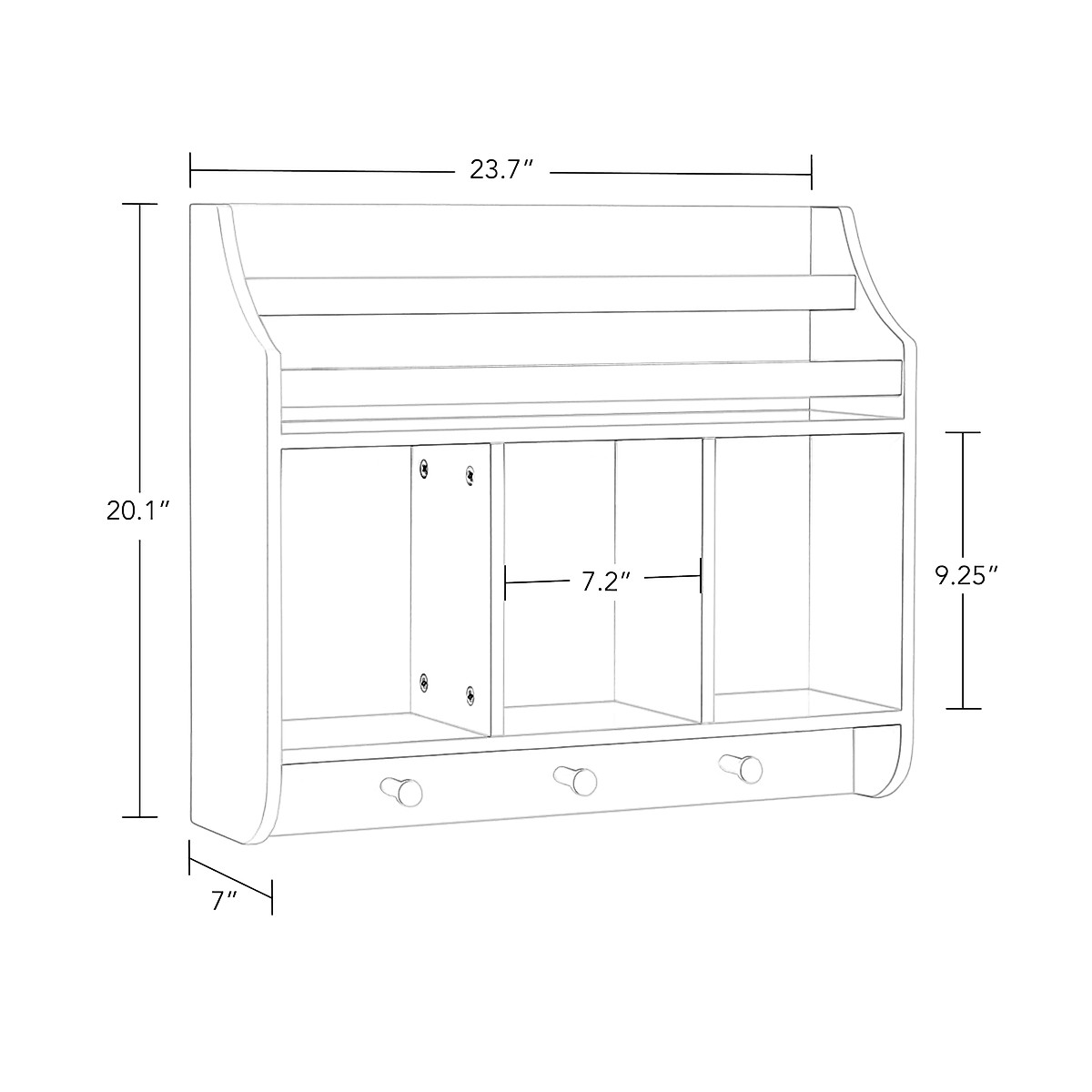 RiverRidge Kids Bookshelf with 3 Cubbies & Hooks - Book Nook Wall Bookshelf for Kids' Rooms Storage Display Rack for Toys and Games