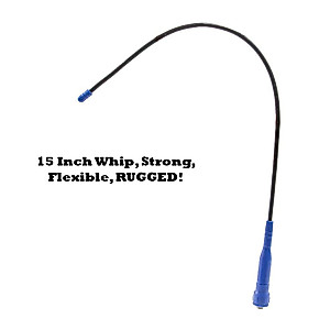 Ultimate Blue Custom Tuned Long-Range 15 - Inch Ducky Whip Antenna VHF/UHF (136/520Mhz) SMA-Female for BTECH, BaoFeng, and Rugged Handheld Radios RH5R and V3 (Does not fit R1) - #DB-5R