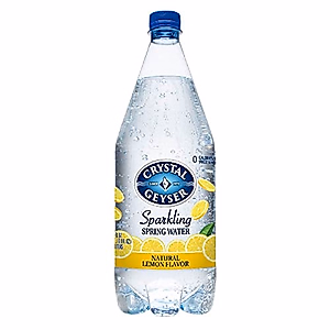 Crystal Geyser Lemon Sparkling Spring Water PET Plastic Bottles, BPA Free, No Artificial Ingredients or Sweeteners, 42.3 Fl Oz, 12 Pack