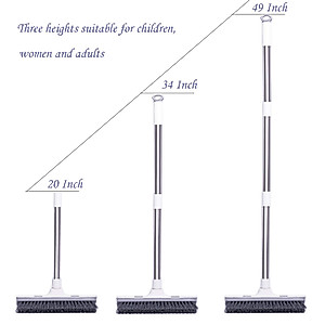 Yique 49 Inch Floor Scrub Brush with Long Handle, Shower Cleaning Brush, Large Deck Brushes for Scrubbing - Cleans Hot Tub, Swimming Pool, Bathroom, Patio, Kitchen, Wall, Deck, Boat, Tile and Concrete