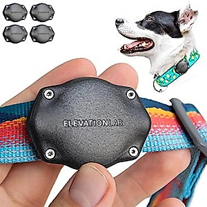 TagVault Pet (4 Pack) - The Original AirTag Dog Collar Waterproof Mount, Ultra-Durable, Fits All Width Collars | Elevation Lab