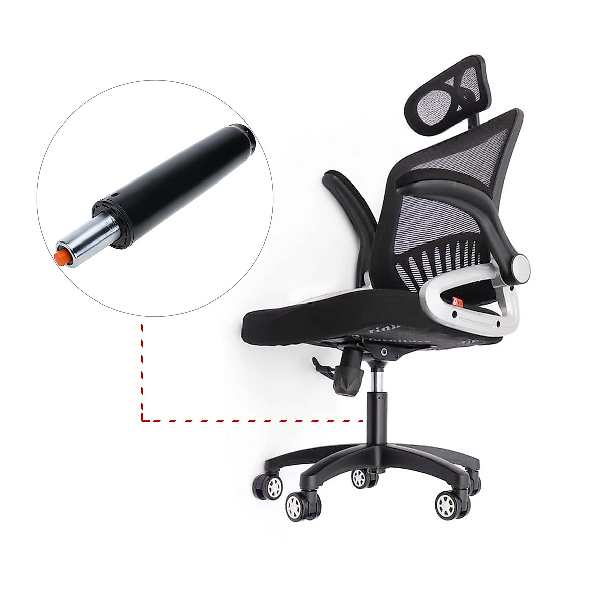 skyehomo Office Chair Gas Lift Cylinder Replacement, 5" Gas Cylinder for Office Chair, Heavy Duty Hydraulic/Pneumatic Piston for for Most Executive Chairs,Black