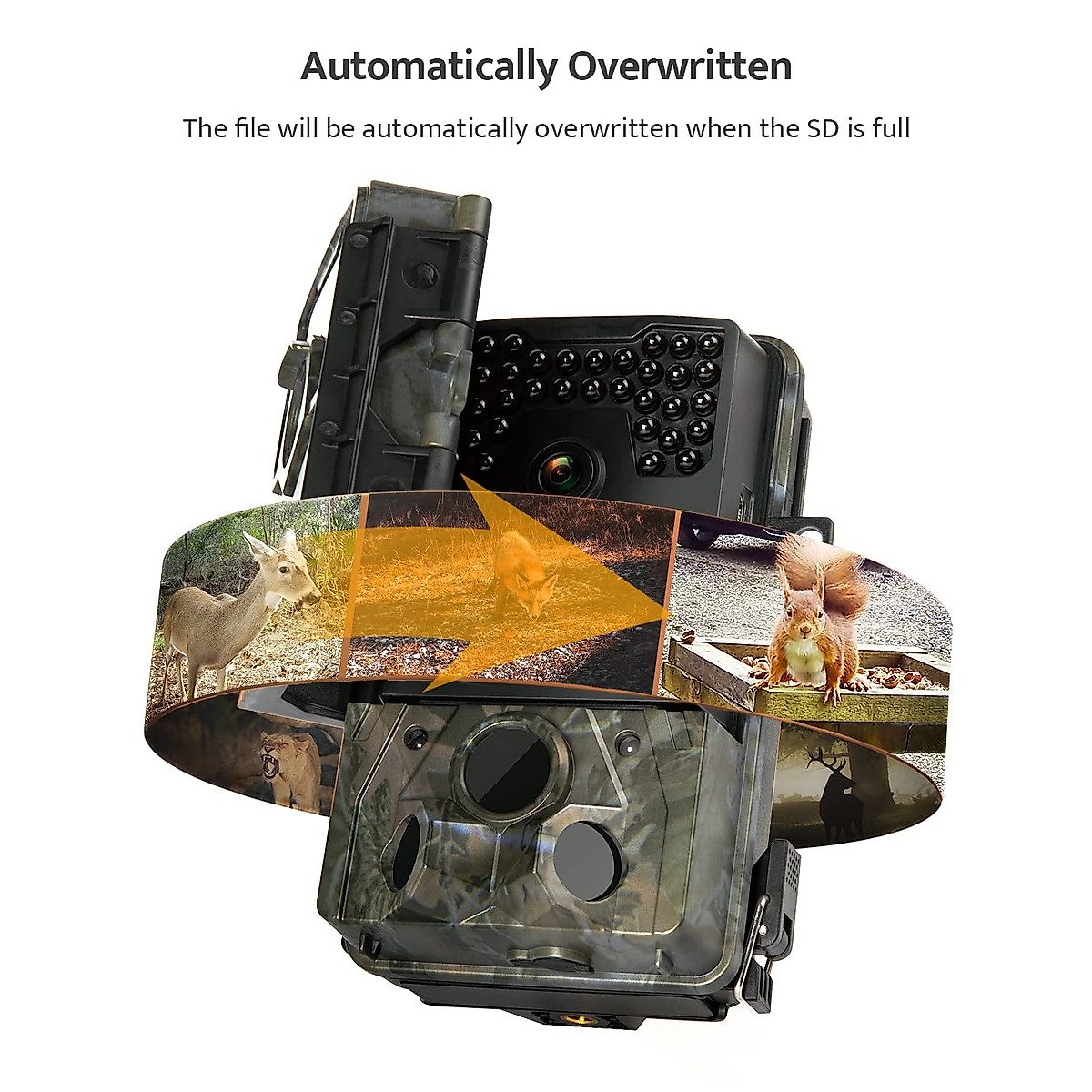 Trail Camera, 24MP 1080P Game Cameras with 850nm Infrared Night Vision, 65ft Motion Activated Deer Hunting Cam for Garden Wildlife Monitoring, IP66 Waterproof, 120° Wide Angle Detection, Easy Set Up