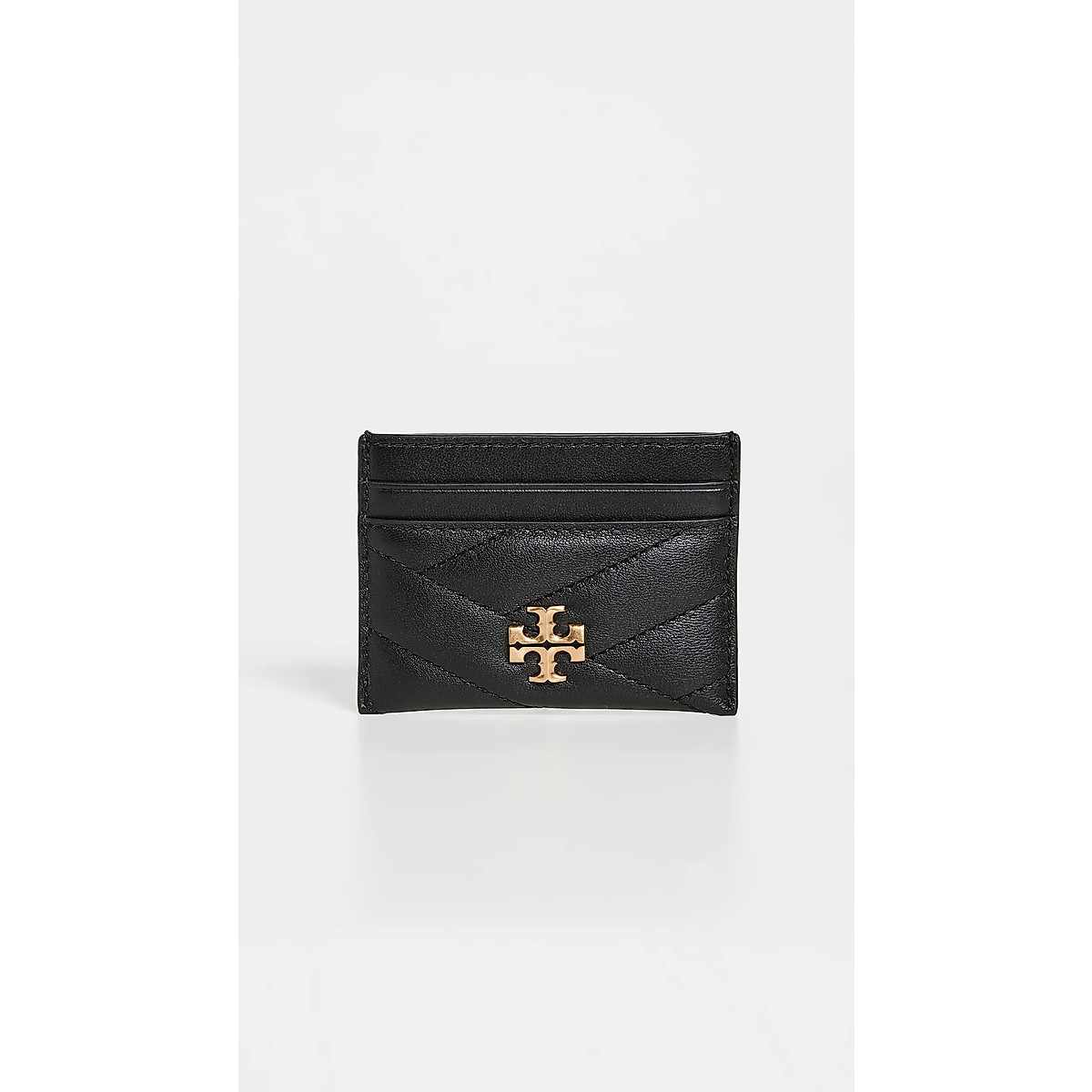 Tory Burch Women's Kira Chevron Card Case, Black, One Size