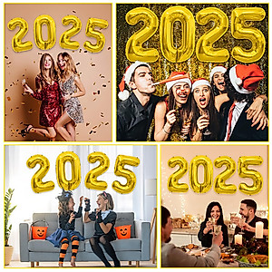 2025 Balloons, 40 Inch Gold Foil Number Balloons, 2025 Balloon Numbers, New Years Decorations 2025 Balloons for Birthday Christmas Anniversary Graduation New Years Eve Party Supplies Decorations