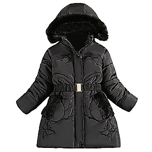 Girls Little Long Quilted Padded Light Puffer Coat Snowsuit Parka Windproof Overcoat Outerwear Quilted Puffer Coat