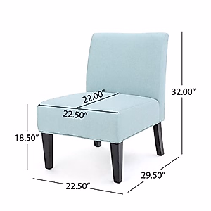 Christopher Knight Home Kassi Fabric Accent Chair, Light Blue