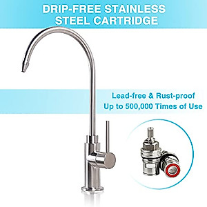 W AWESTEEL Kitchen Bar Sink Filtered Drinking Water Faucet Tap Non-air Gap Reverse Osmosis Brushed Stainless Steel
