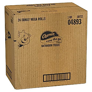 Charmin Toilet Paper Ultra Strong Clean Touch, 24 Family Mega Rolls = 120 Regular Rolls (Packaging May Vary), Bulk Toilet Paper, Household Essentials