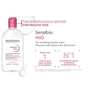 Bioderma Sensibio H2O Soothing Micellar Cleansing Water and Makeup Removing Solution for Sensitive Skin, Face and Eyes