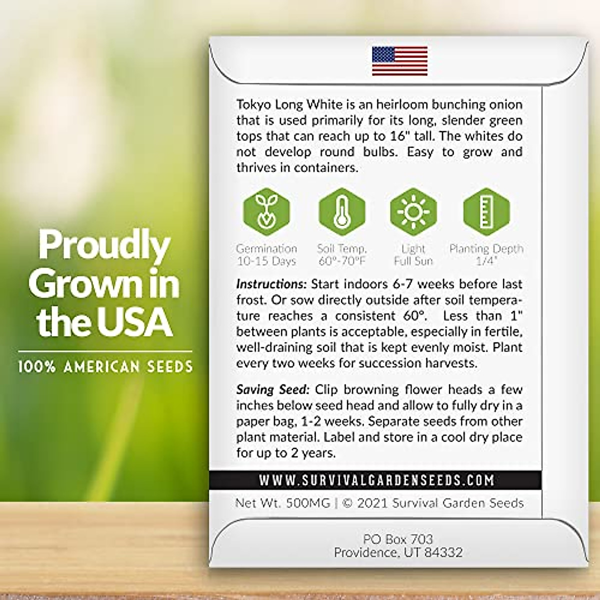 Survival Garden Seeds - Tokyo Long White Onion Seed for Planting - Pack with Instructions to Plant and Grow Asian Green Onions in Your Home Vegetable Garden - Non-GMO Heirloom Variety