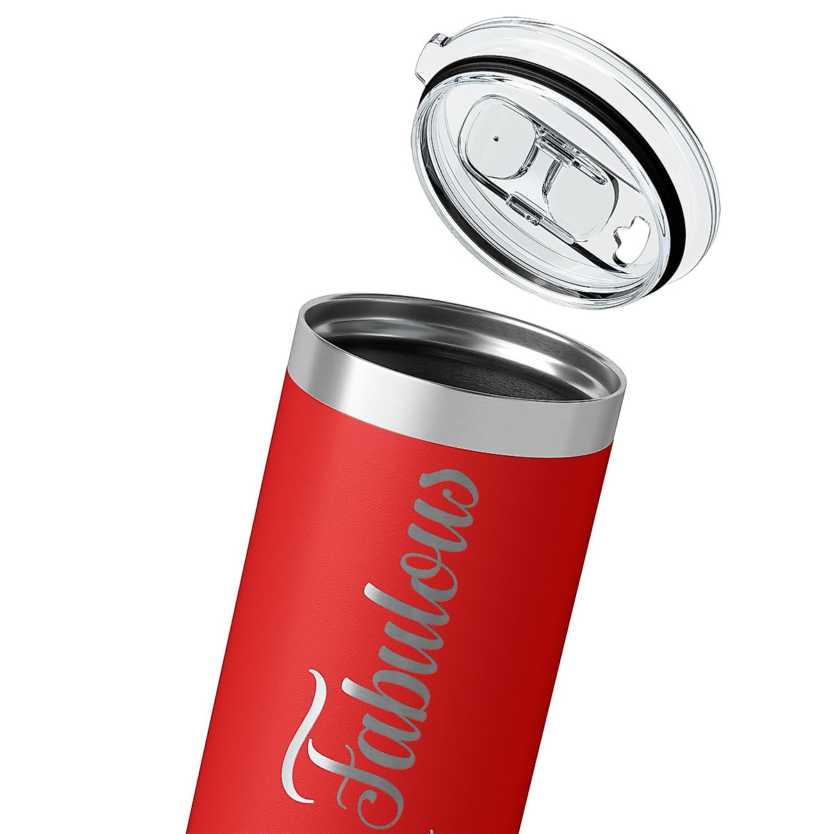 50 & Fabulous 22 oz Skinny Tumbler 50th Birthday Gifts For Women on Red Decorations Funny Present Vacuum Insulated Cup