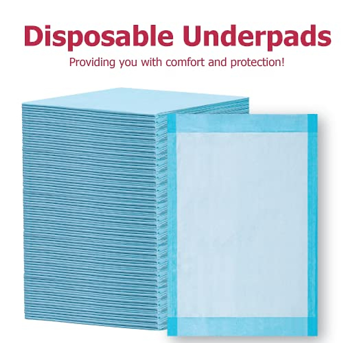 Dealmed Standard Non-Sterile Medical Underpads, 100 Count Disposable 2-Ply Tissue Fill, 24" x 17", Blue, 100 Count, Perfect for Pet Pads, Furniture Protection and More, 100 Count (1 Pack)