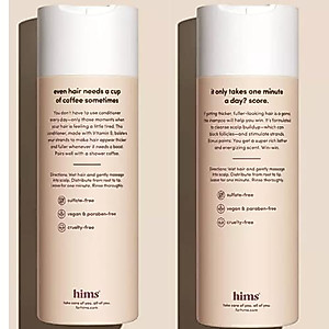 Hims Thick Fix Thickening Shampoo 6.4 Fl Oz and Conditioner 6.4 Fl Oz Set. DHT Targeting and Moisturizing. Adds Volume + Moisture. Formulated Saw Palmetto + Niacinamide. Vegan, Paraben, Sulfate, Cruelty Free.