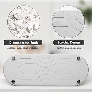 YumTech Sink Tray, Diatomaceous Tray, Fast Drying Stone Sink Caddy, Instant Dry Sink Organizer Bathroom, Water Absorbing Drying Stone Tray for Sink, Drying Stone for Kitchen Counter(2-Tier, Grey）