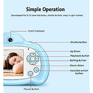 LKYBOA Child Camera -Kids Digital Camera for Girls Age 3-10, Toddler Cameras Mini Cartoon Rechargeable Video Camera with Screen and (Color : Multi-Colored)