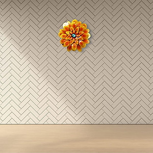 Saim 13.4 inch Metal Flowers Wall Decor Yellow,Handmade Wall Art Flower Hanging Decoration for Bedroom,Living Room,Bathroom,Office,Home Decor,Modern Luxury Style Art Decoration