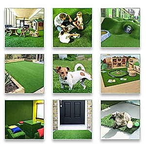 PET GROW PG1-4 Artificial Grass Rug 6.5 FT x10 FT(65 Square FT), Realistic Indoor Outdoor Garden Lawn Landscape Patio Synthetic Turf Mat- Thick Fake Faux Grass