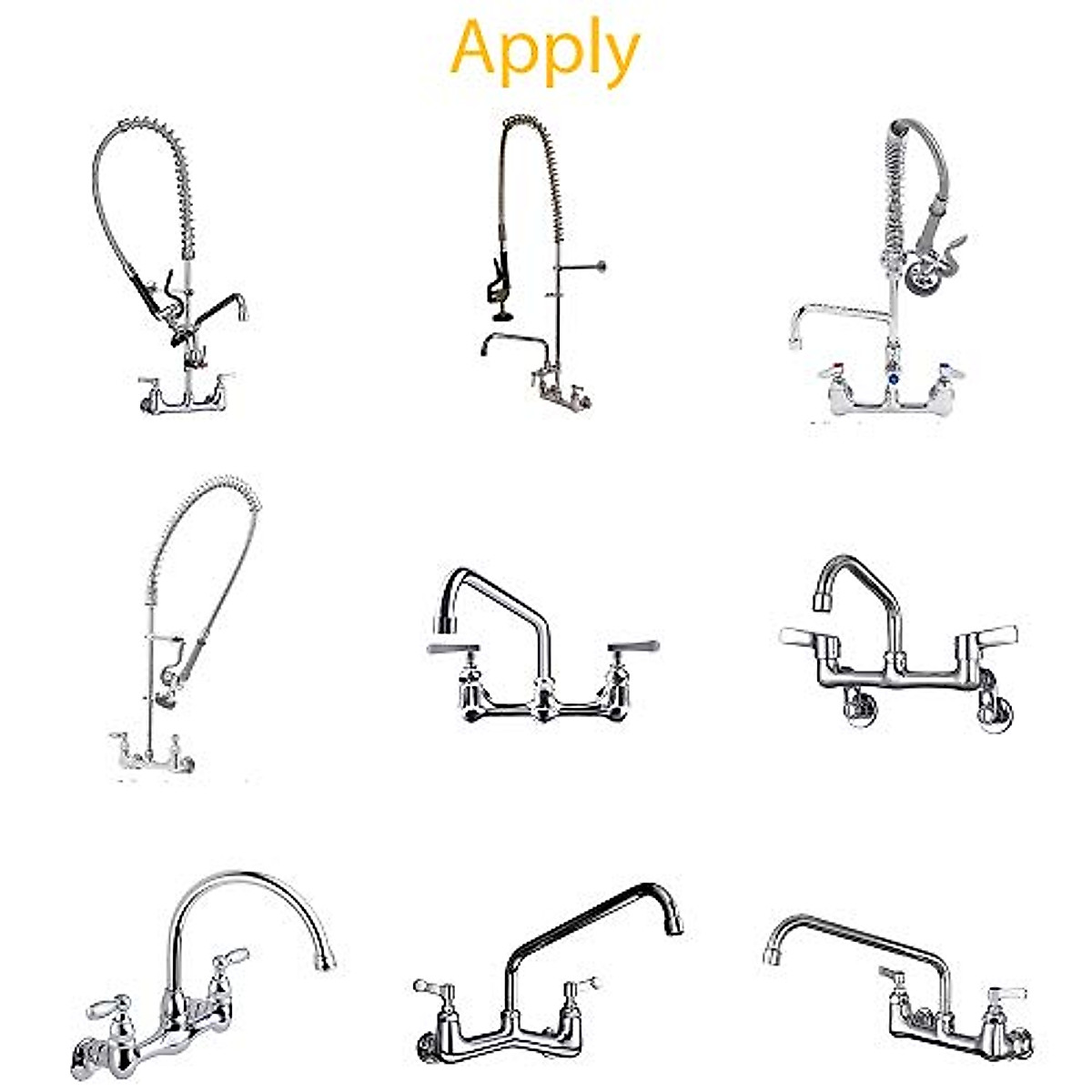 KWODE Commercial Wall Mount Faucet Installation Kit, Wall Mount Kitchen Faucet Mount Kit Backsplash Mount Set for Stainless Steel Commercial Kitchen Prep & Utility Sink