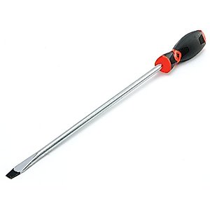 Performance Tool W30983 Black & Red Slotted Screwdriver, 3/8-Inch x 12-Inch