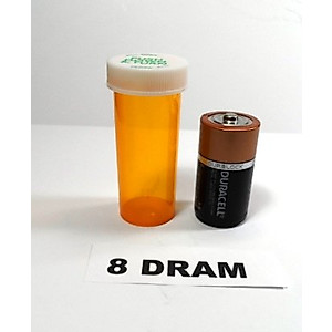 Plastic Prescription Vials/Bottles 100 Pack w/Caps 8 Dram Size-NEW