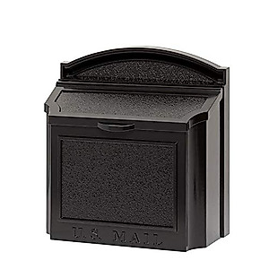 Whitehal Whitehall Products 16140 Wall Mailbox with 1426BS Mailbox Plaque in Black Silver