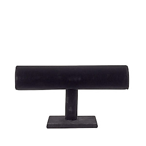2-Piece Black Velvet Jewelry Display Set, T-Bar Stand and Mannequin Bust for Necklaces, Bracelets, Bangles, Chains, Anklets, Earring Holder for Retail Shops, Boutiques