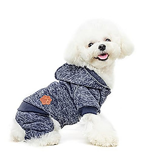 SCENEREAL Dog Onesie for Small Medium Dogs, Reflective Puppy Hoodie with Leash Hole, Cute Warm Winter Coat for Winter, Lightweight Doggie Clothes Outfit for Puppies Cats Halloween Cold