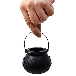 Funnlot Halloween Cauldron Hocus Pocus Cauldron 16PCS Mini Black Witch Cauldron Pots Pumpkin Candy Bucket Witches Cauldron Halloween Cauldron Plastic Cauldron Witch Cauldron