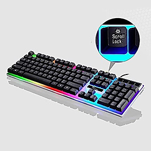 Funtasica Gaming Wired Keyboard Kit Backlit for Computer, Black