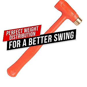 Dead Blow Hammer - 1.5lb Dual Head Brass Tip, TuffMan Tools