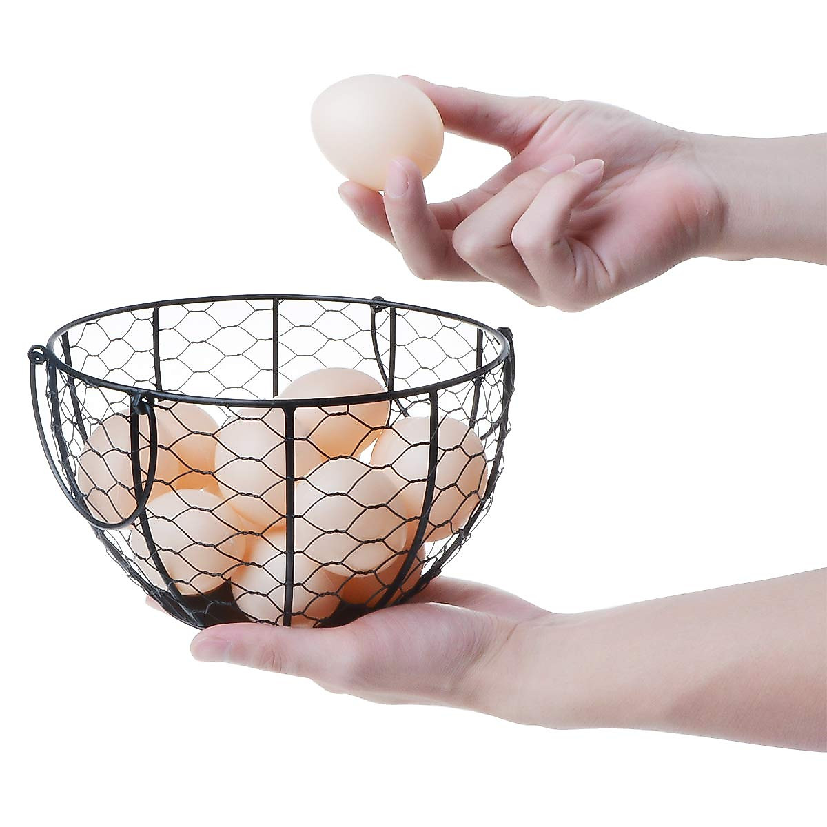 Kitchen Storage Metal Wire Egg Basket Farm Chicken Cover Egg Holder/Organizer Case/Container